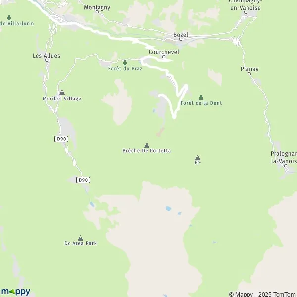 Map Courchevel: map of Courchevel (73120) and practical information