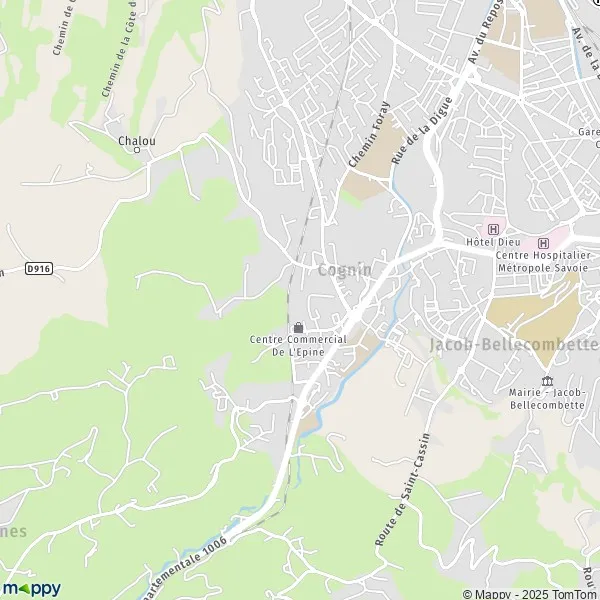 Map Cognin: map of Cognin (73160) and practical information