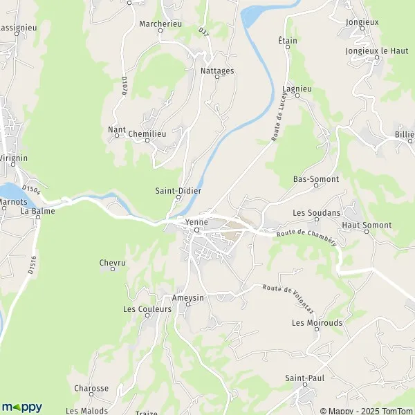 Map Yenne: map of Yenne (73170) and practical information