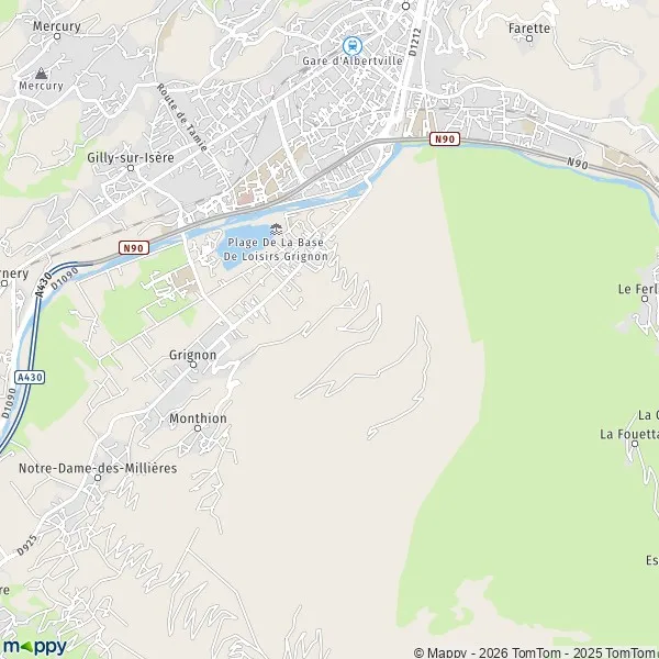 Map Grignon: map of Grignon (73200) and practical information