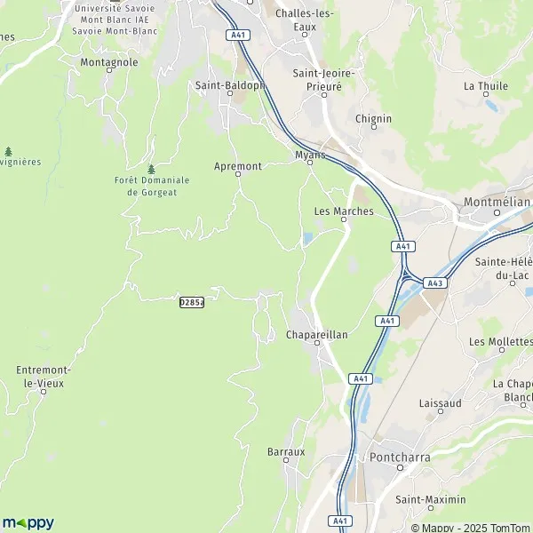 Map Les Marches: map of Les Marches (73800) and practical information