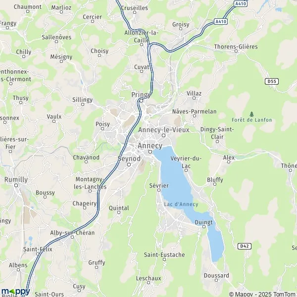 Map Annecy: map of Annecy (74000) and practical information