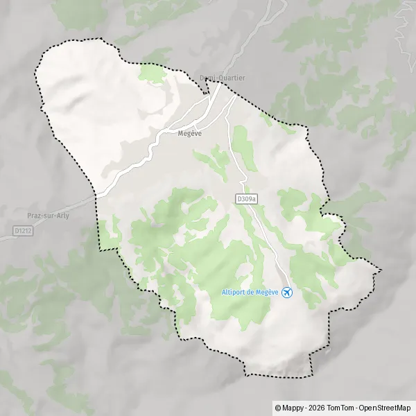 Map Megève: map of Megève (74120) and practical information