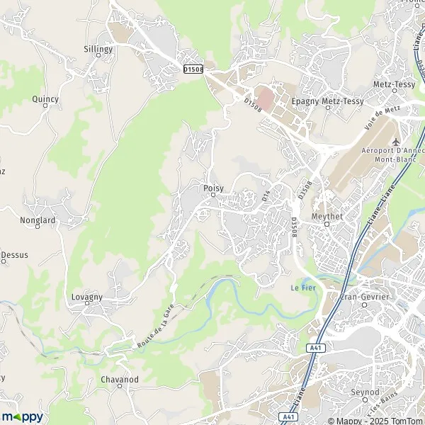 Map Poisy: map of Poisy (74330) and practical information