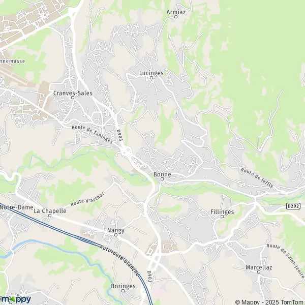 Map Bonne: map of Bonne (74380) and practical information