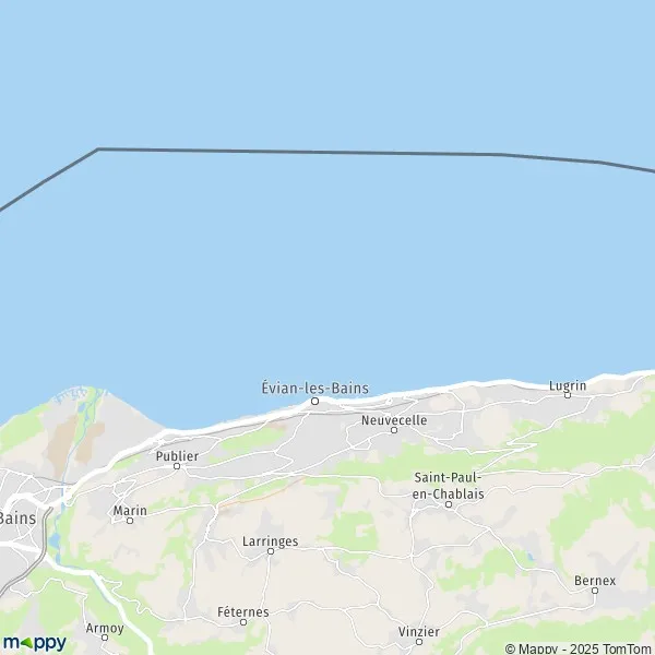 Map Evian-les-Bains: map of Evian-les-Bains (74500) and practical ...