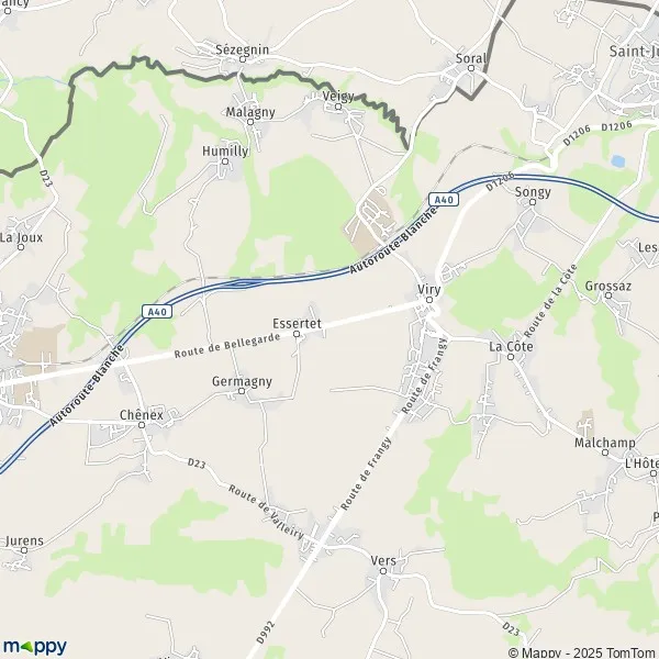 Map Viry: map of Viry (74580) and practical information