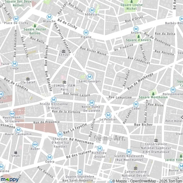 Map Paris: map of Paris (75009) and practical information
