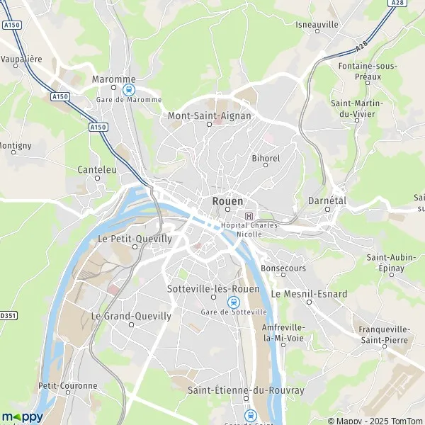 Map Rouen: map of Rouen (76000) and practical information