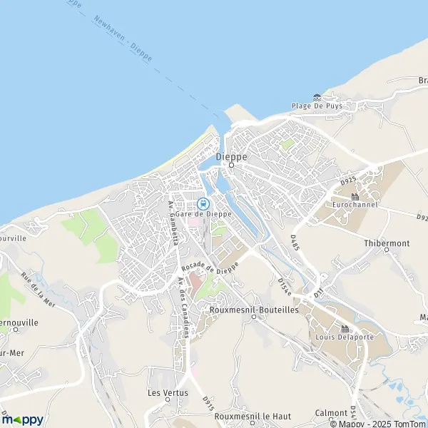Map Dieppe: map of Dieppe (76200) and practical information
