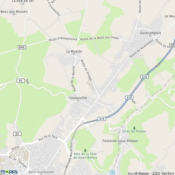 Map Isneauville: map of Isneauville (76230) and practical information