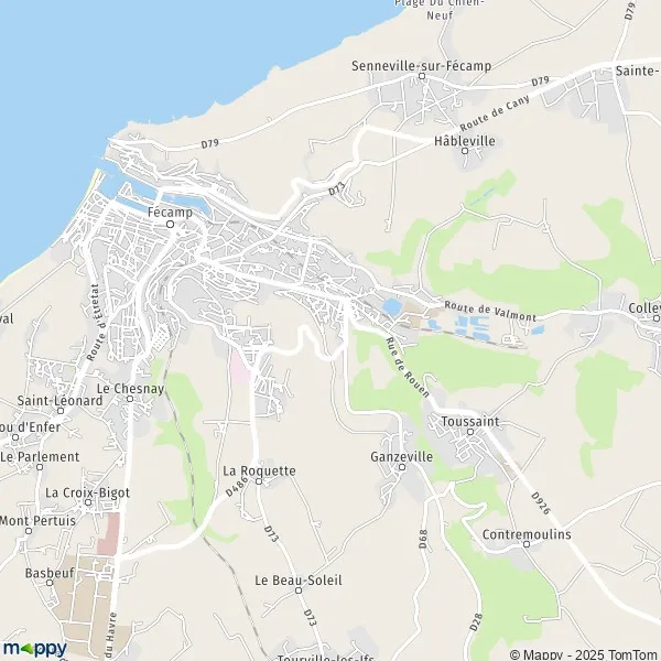 Map Fécamp: map of Fécamp (76400) and practical information