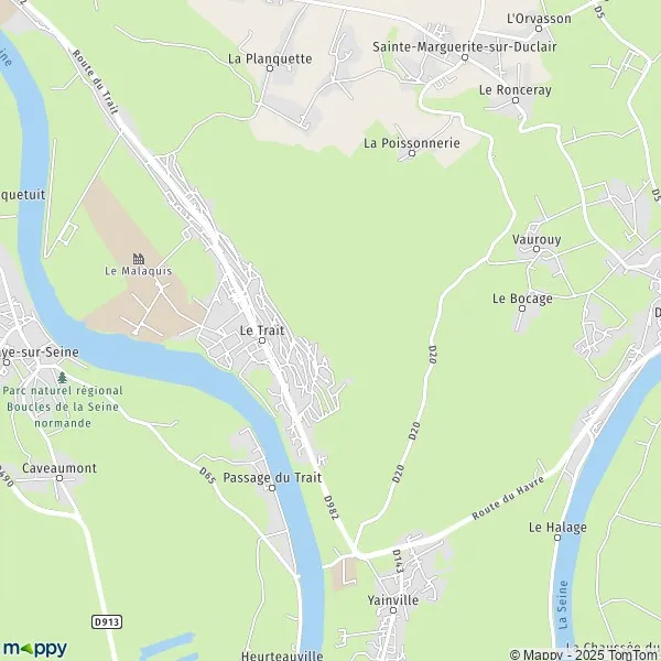 Map Le Trait: map of Le Trait (76580) and practical information