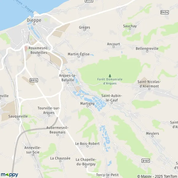 Map Arques-la-Bataille: map of Arques-la-Bataille (76880) and practical ...