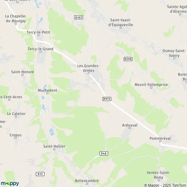 Map Les Grandes-Ventes: map of Les Grandes-Ventes (76950) and practical ...