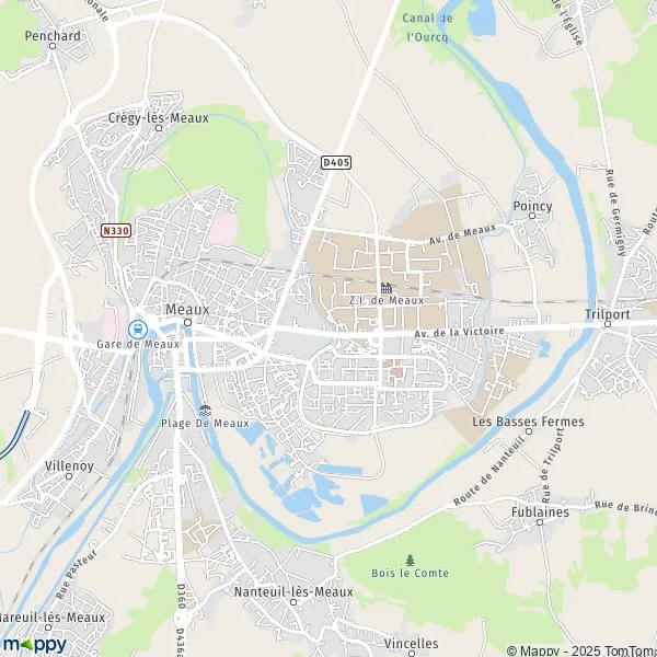 Map Meaux: map of Meaux (77100) and practical information