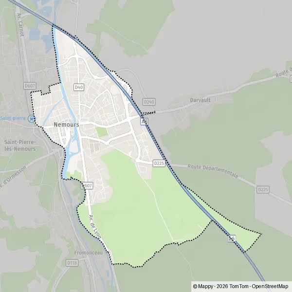 Map Nemours: map of Nemours (77140) and practical information