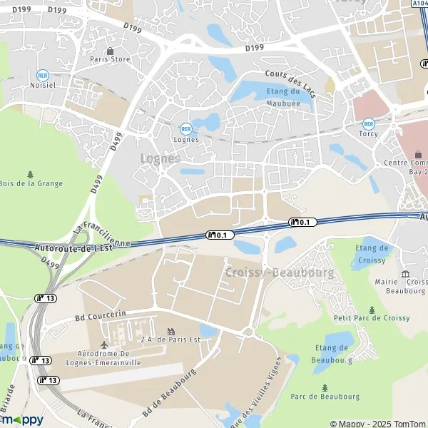 Map Lognes: map of Lognes (77185) and practical information
