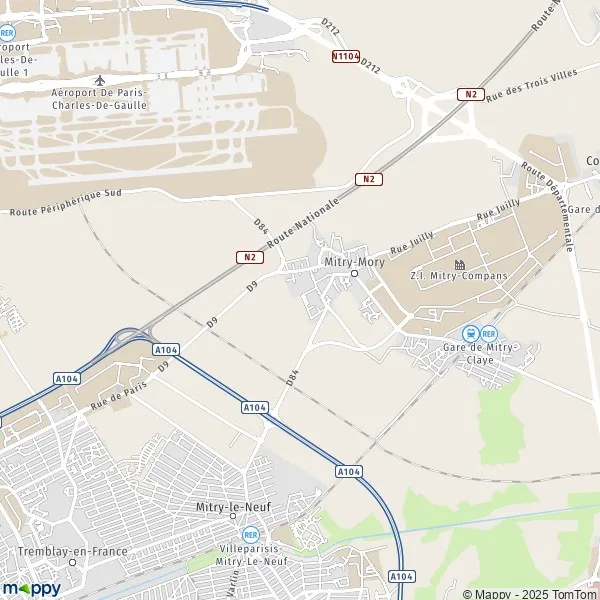 Map Mitry-Mory: map of Mitry-Mory (77290) and practical information