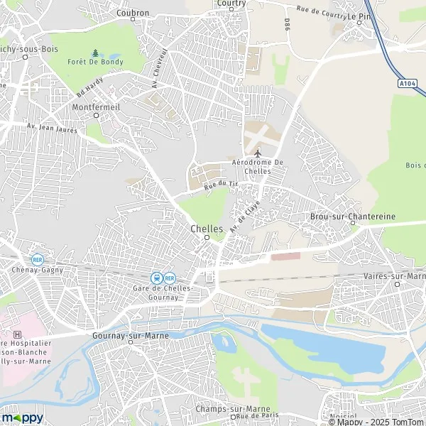 Map Chelles: map of Chelles (77500) and practical information