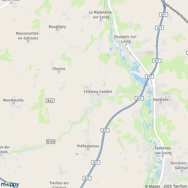 Map Château-Landon: map of Château-Landon (77570) and practical information