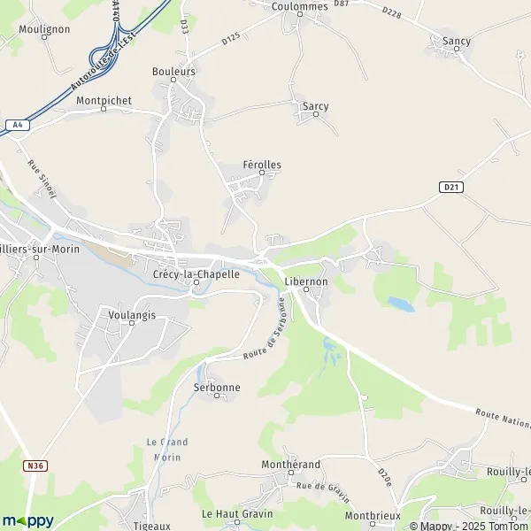 Map Crécy-la-Chapelle: map of Crécy-la-Chapelle (77580) and practical ...