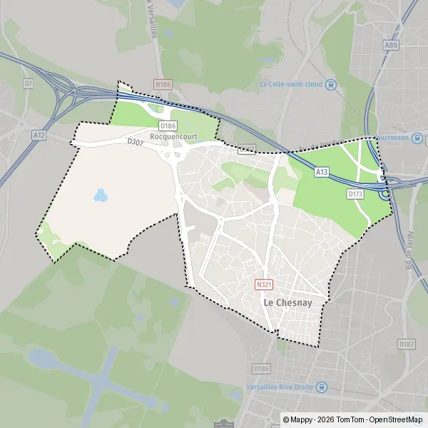 Map Le Chesnay-Rocquencourt: map of Le Chesnay-Rocquencourt (78150) and ...