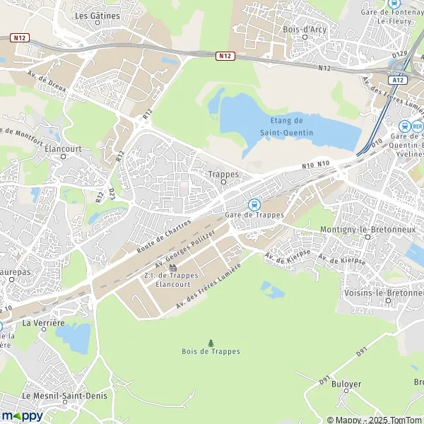 Map Trappes: map of Trappes (78190) and practical information