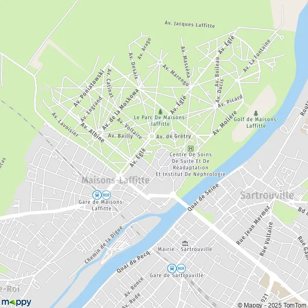 Map Maisons-Laffitte: map of Maisons-Laffitte (78600) and practical ...