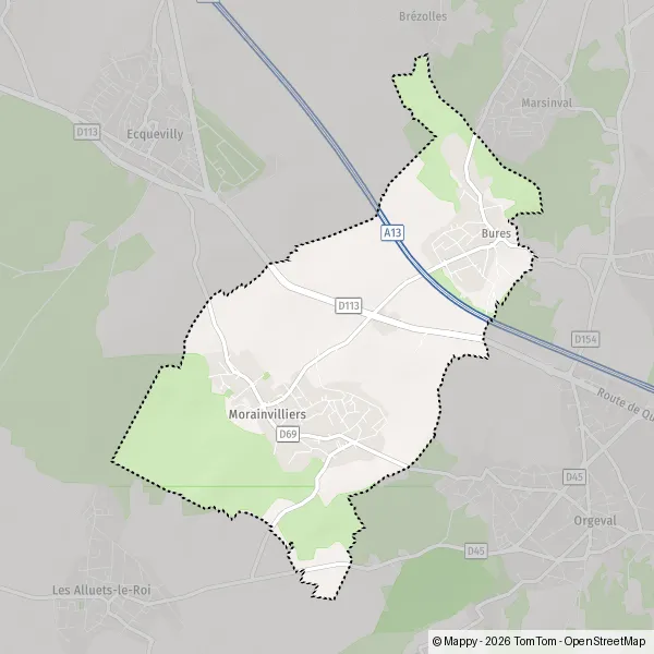 Map Morainvilliers: map of Morainvilliers (78630) and practical information