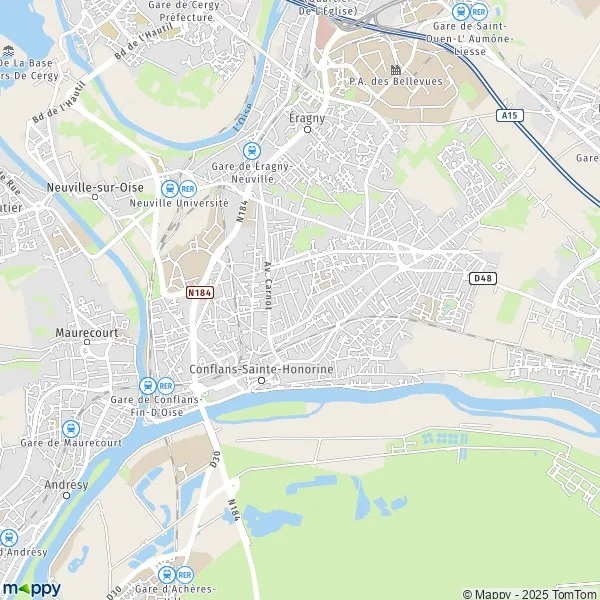 Map Conflans-Sainte-Honorine: map of Conflans-Sainte-Honorine (78700 ...