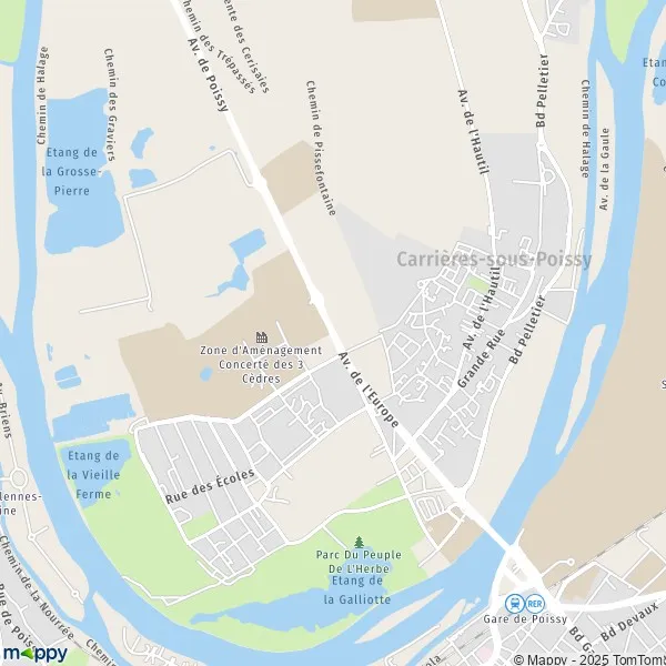 Map Carrières-sous-Poissy: map of Carrières-sous-Poissy (78955) and ...