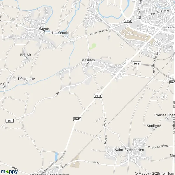 Map Bessines: map of Bessines (79000) and practical information