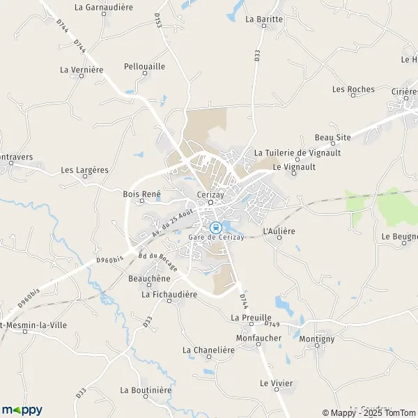 Map Cerizay: map of Cerizay (79140) and practical information