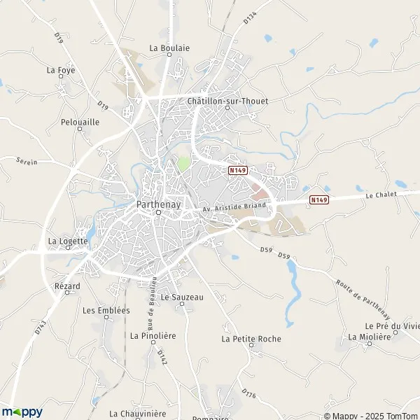 Map Parthenay: map of Parthenay (79200) and practical information