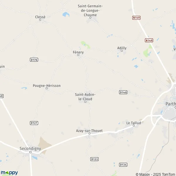 Map Saint-Aubin-le-Cloud: map of Saint-Aubin-le-Cloud (79450) and ...