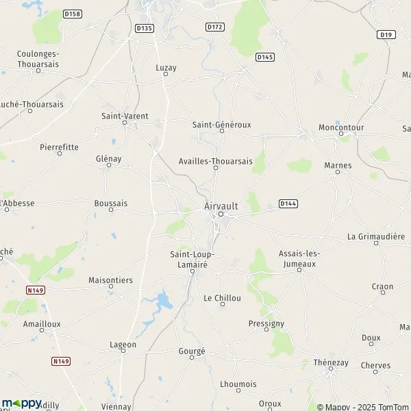 Map Airvault: map of Airvault (79600) and practical information