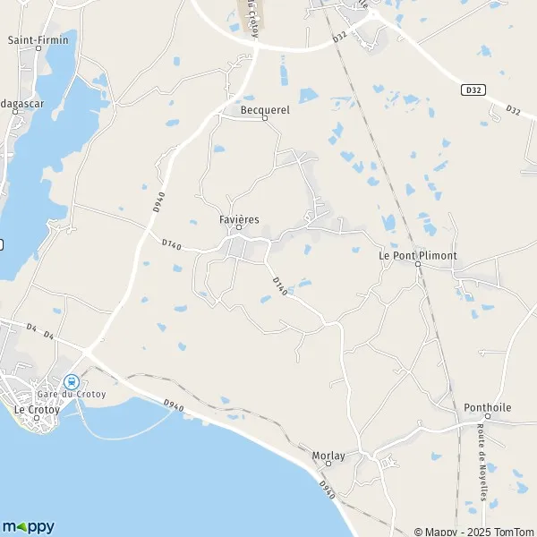 Map Favières: map of Favières (80120) and practical information