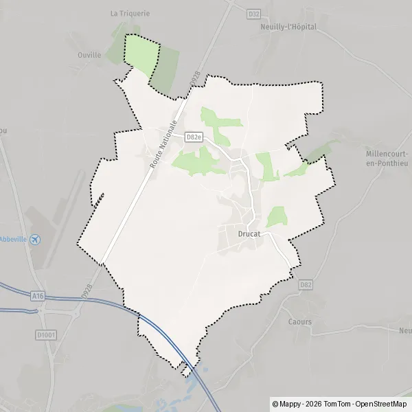 Map Drucat: map of Drucat (80132) and practical information