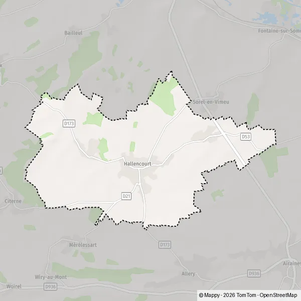 Map Hallencourt: map of Hallencourt (80490) and practical information