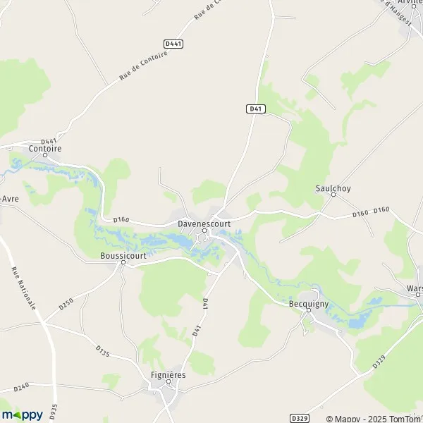 Map Davenescourt: map of Davenescourt (80500) and practical information