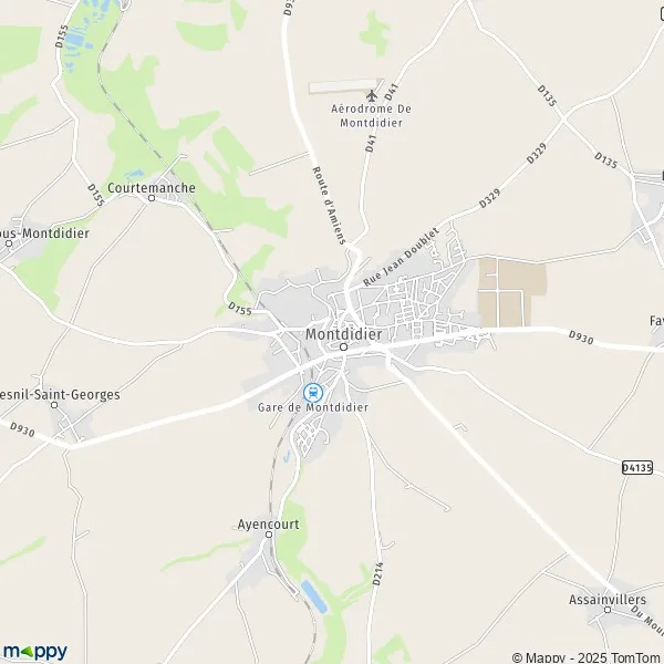 Map Montdidier: map of Montdidier (80500) and practical information