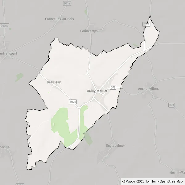 Map Mailly-Maillet: map of Mailly-Maillet (80560) and practical information