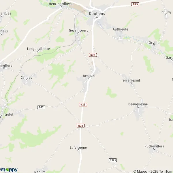 Map Beauval: map of Beauval (80630) and practical information