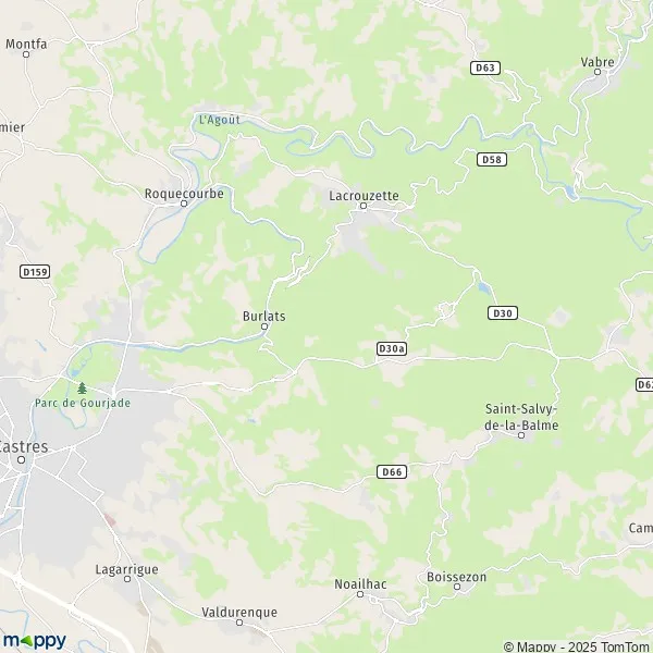 Map Burlats: map of Burlats (81100) and practical information