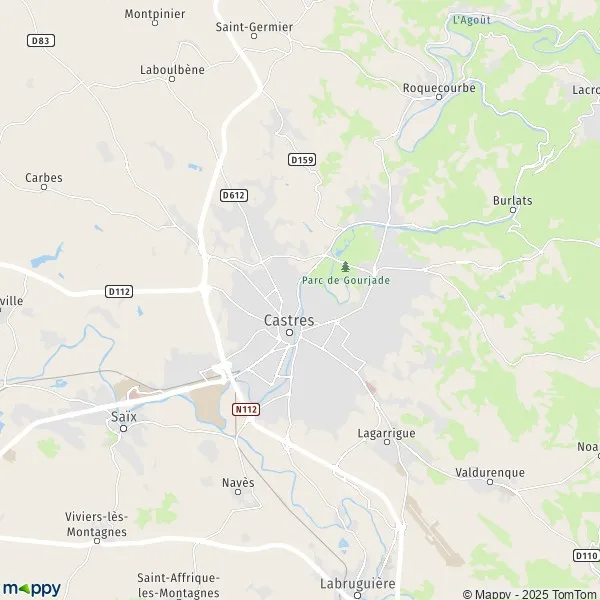 Map Castres: map of Castres (81100) and practical information