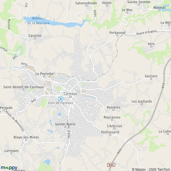 Map Carmaux: map of Carmaux (81400) and practical information