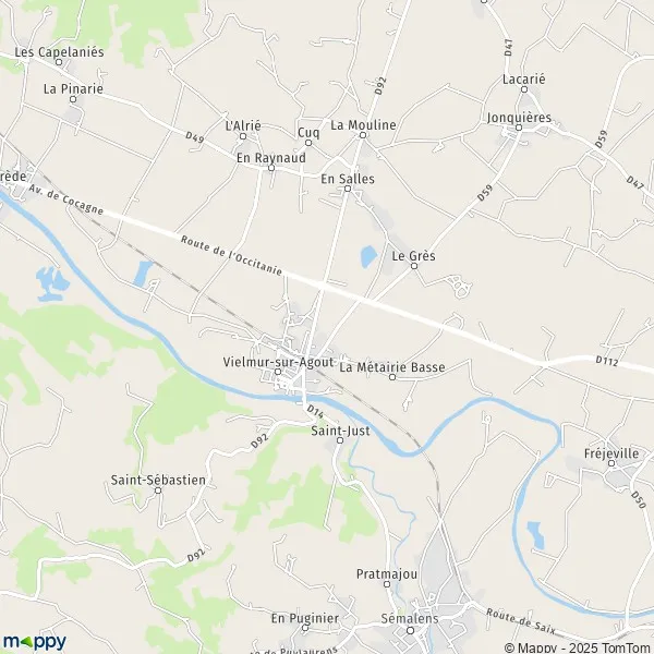 Map Vielmur-sur-Agout: map of Vielmur-sur-Agout (81570) and practical ...