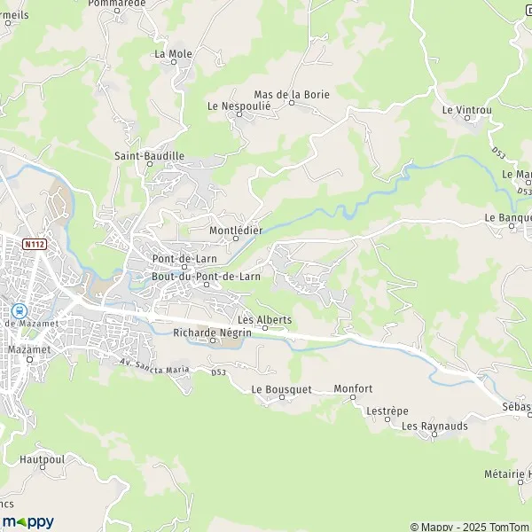 Map Bout-du-Pont-de-Larn: map of Bout-du-Pont-de-Larn (81660) and ...