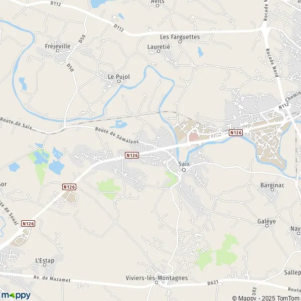 Map Saïx: map of Saïx (81710) and practical information